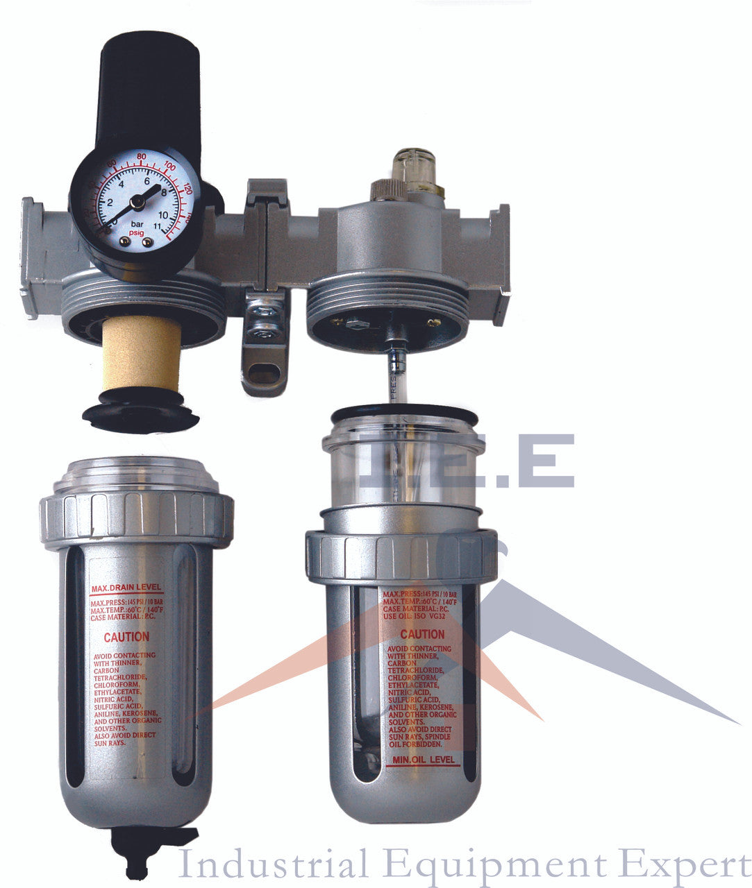 3/8" Mid Flow Air Moisture Filter Regulator Oiler Separator Lubricator ...